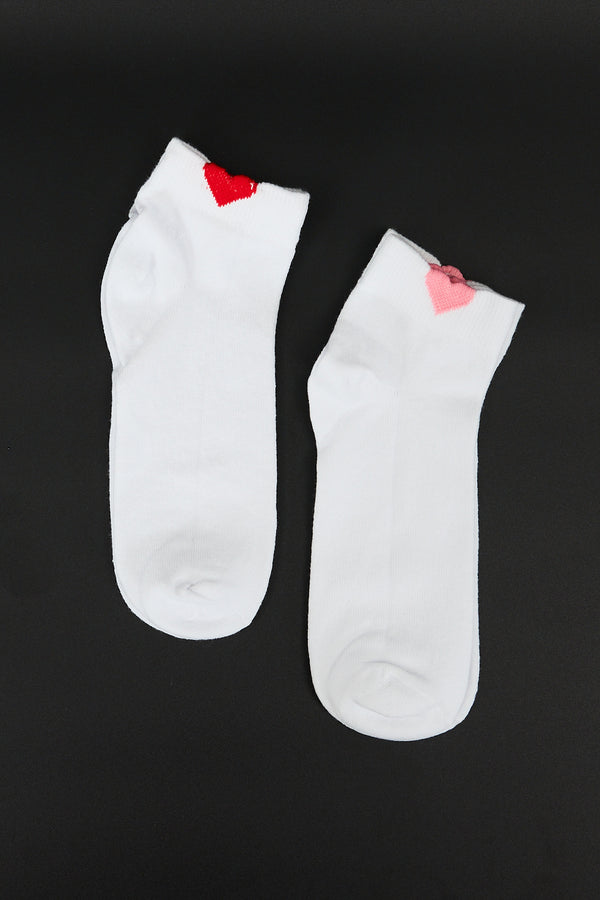 2-Pack Heart Pattern Ankle Socks – addax